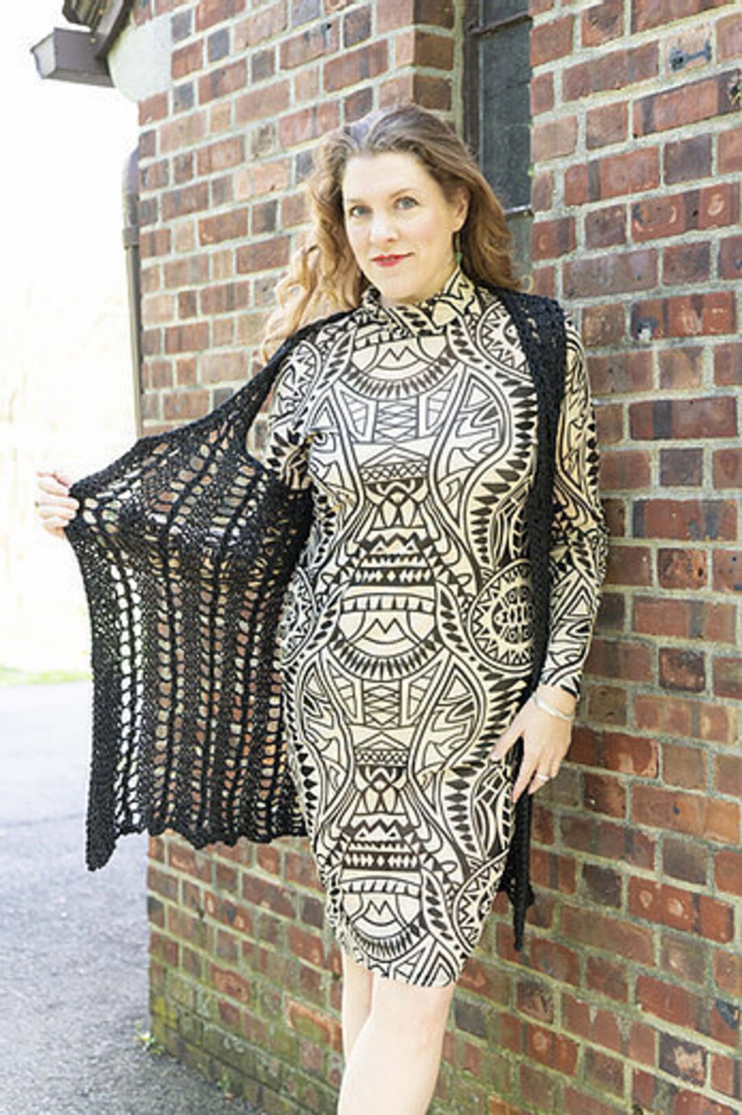 Black Duster Vest for Women - Size L XL - Black Handknit Vest - Cotton ...