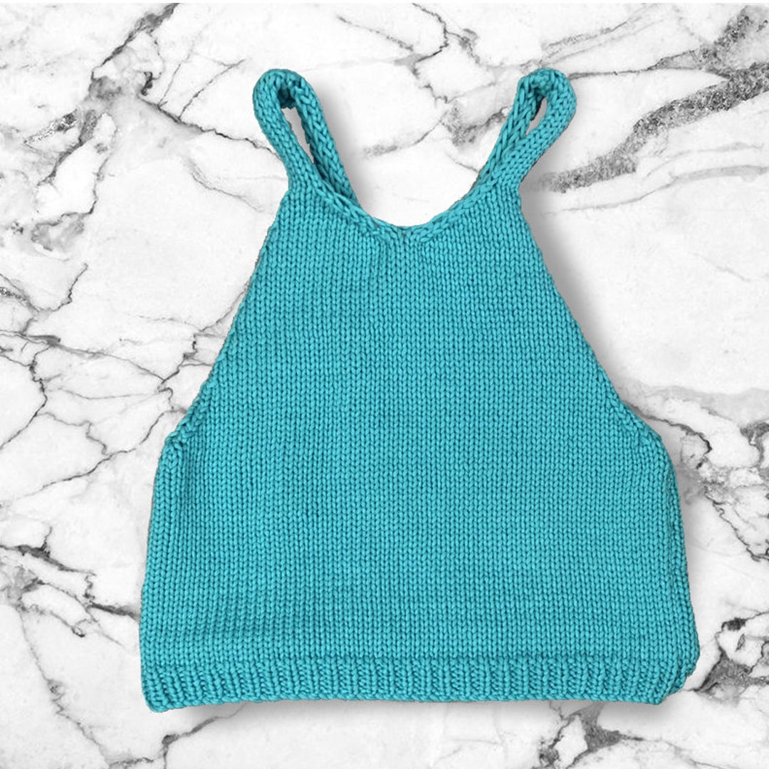 Aqua Halter Top - Handknit Halter Top - Handknit Aqua Halter Top - Hand ...