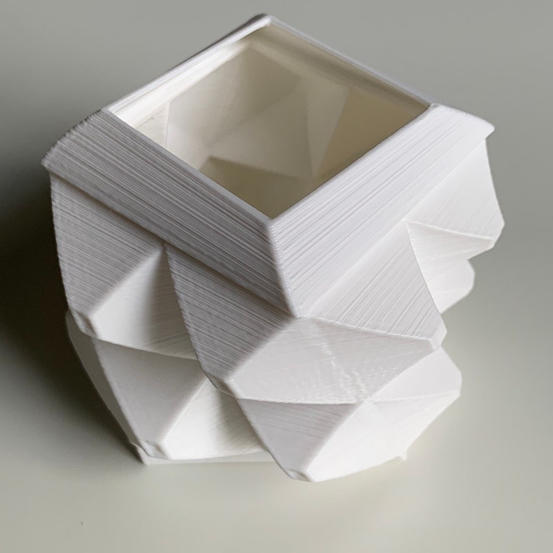 White Geometric Pot - Etsy