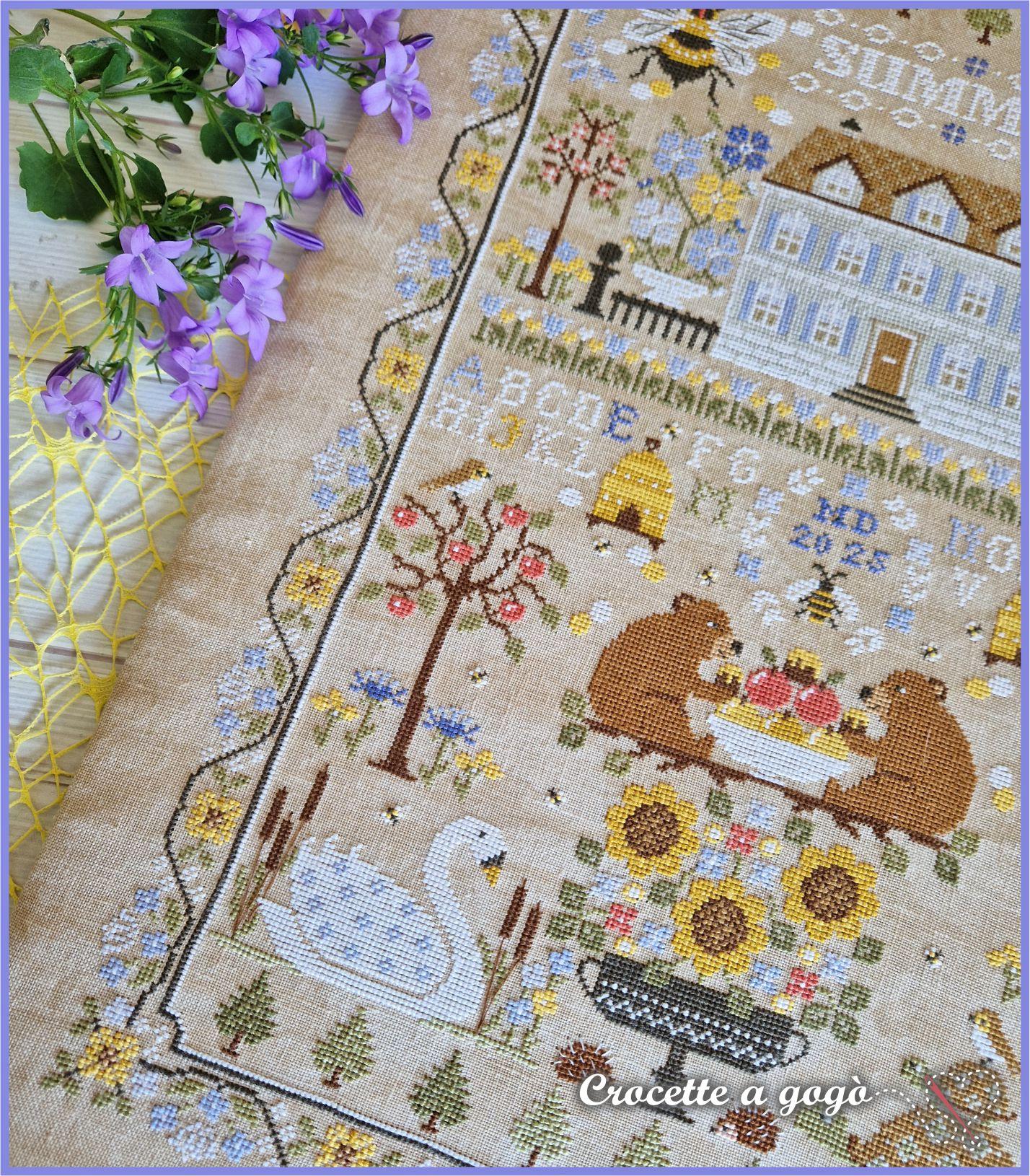 DIGITAL PDF FILE "summer Sampler", Cross Stitch Chart, With Writing ...