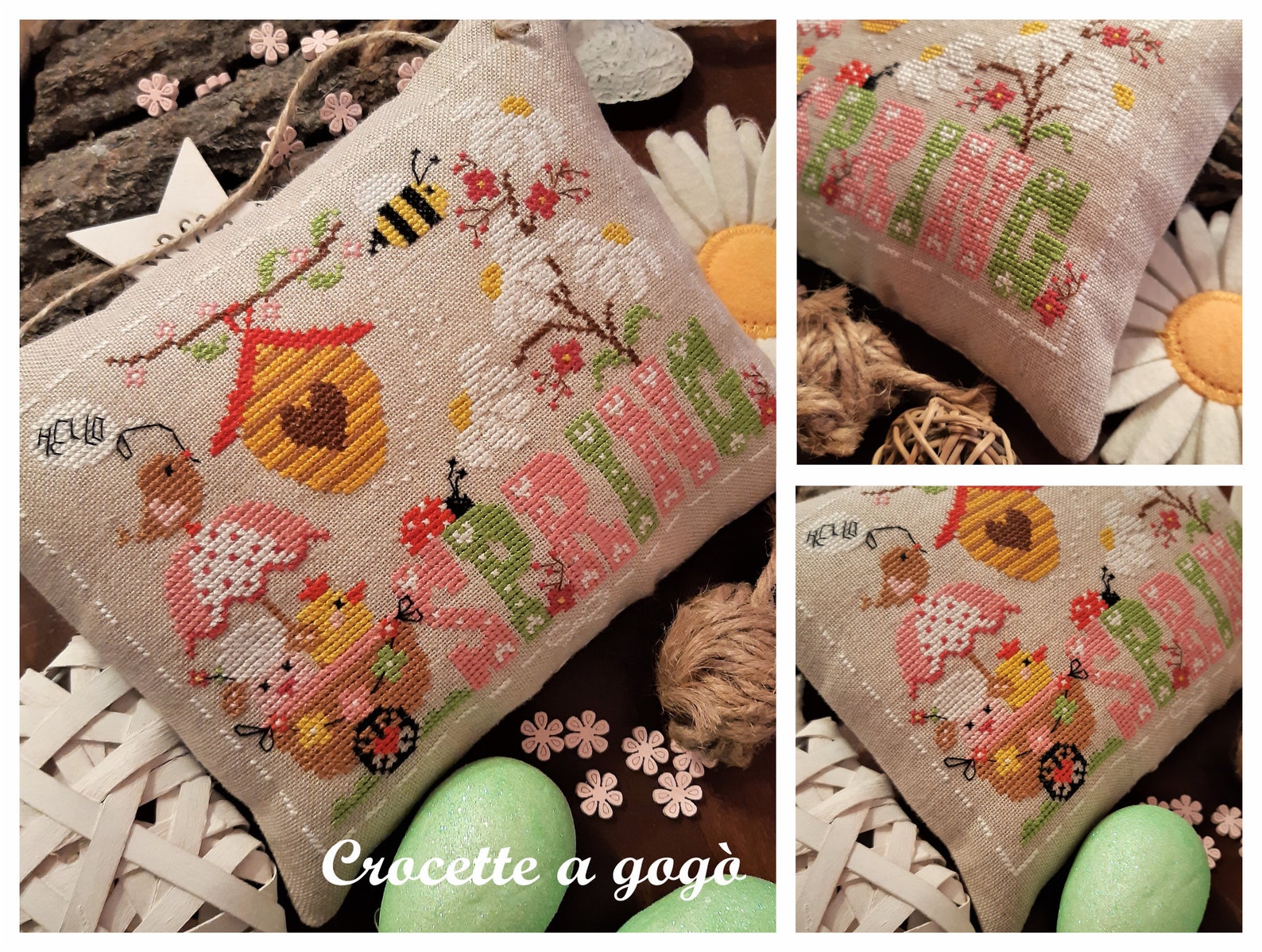 PDF FILE DIGITAL Chart-hello Spring- Cross Stitch Pattern, Spring Cross ...