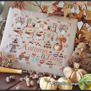 PDF FILE DIGITAL Chart-autumn Time Cross Stitch Pattern-squirrel ...