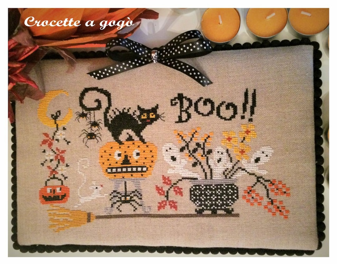 PDF FILE DIGITAL Chart-boo !!- Cross Stitch Pattern,halloween Cross ...
