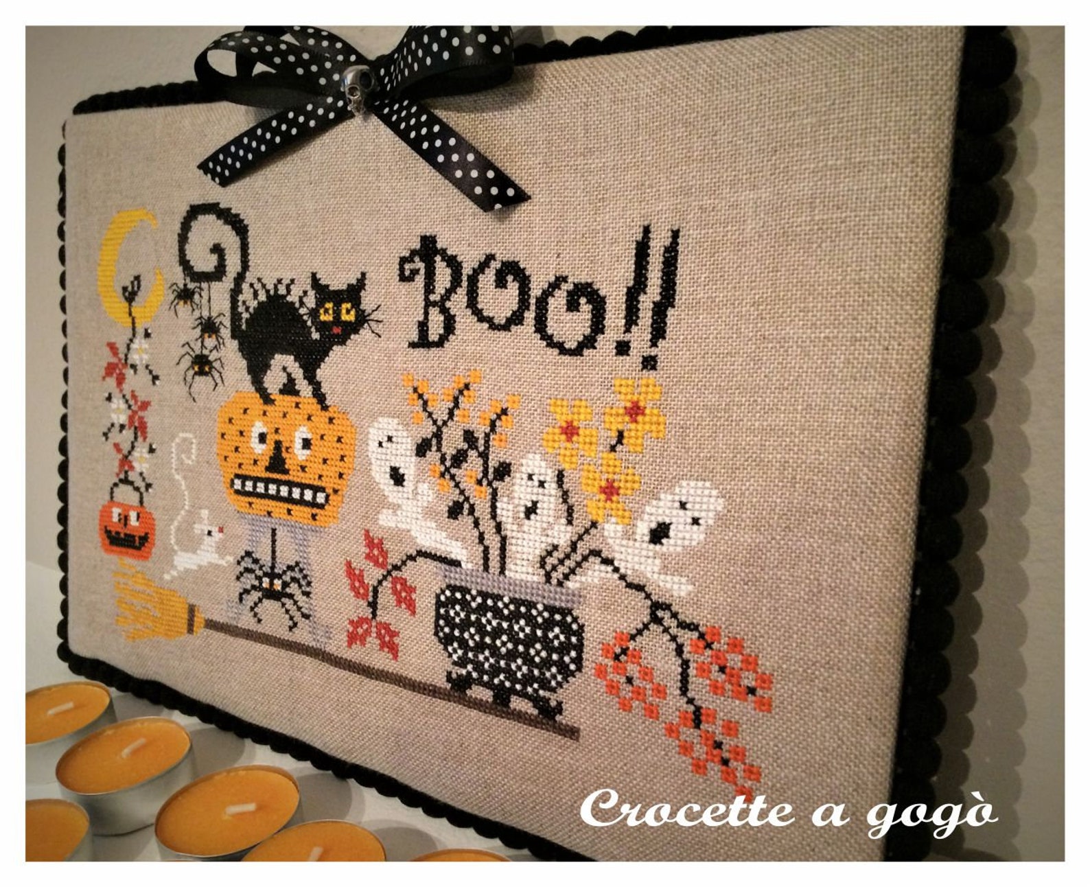 PDF FILE DIGITAL Chart-boo !!- Cross Stitch Pattern,halloween Cross ...