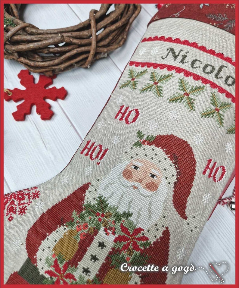 PDF FILE DIGITAL Chart-ho Ho Ho Christmas Stocking 2024 Cross Stitch ...
