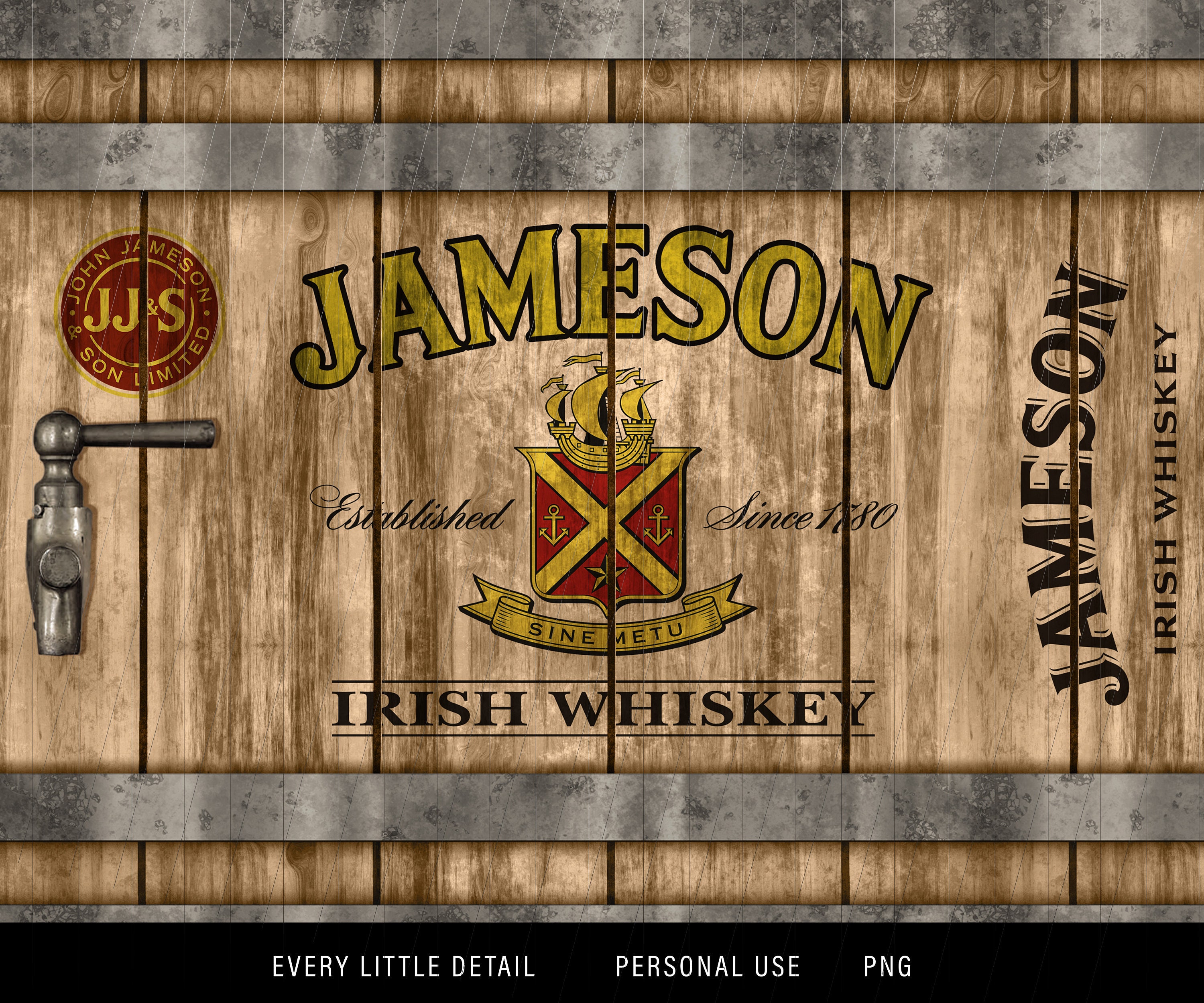 Jameson Irish Whiskey PNG 300DPI Sublimation/Waterslide 20oz | Etsy