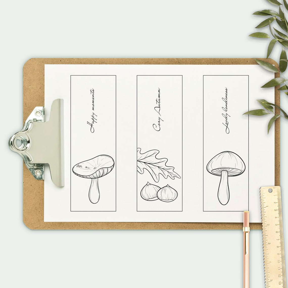 Set of 3 Printable Bookmark Autumn/ Fall Coloring Bookmarks - Etsy