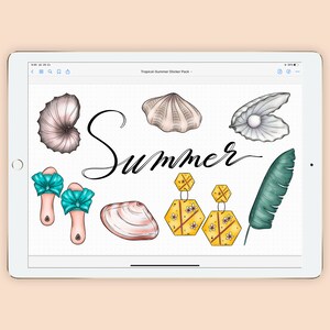 Digital Tropical-summer-sticker Pack Planner Stickers - Etsy