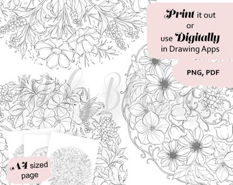 10 Hand Drawn Spring Mandala Coloring Pages Printable PDF - Etsy