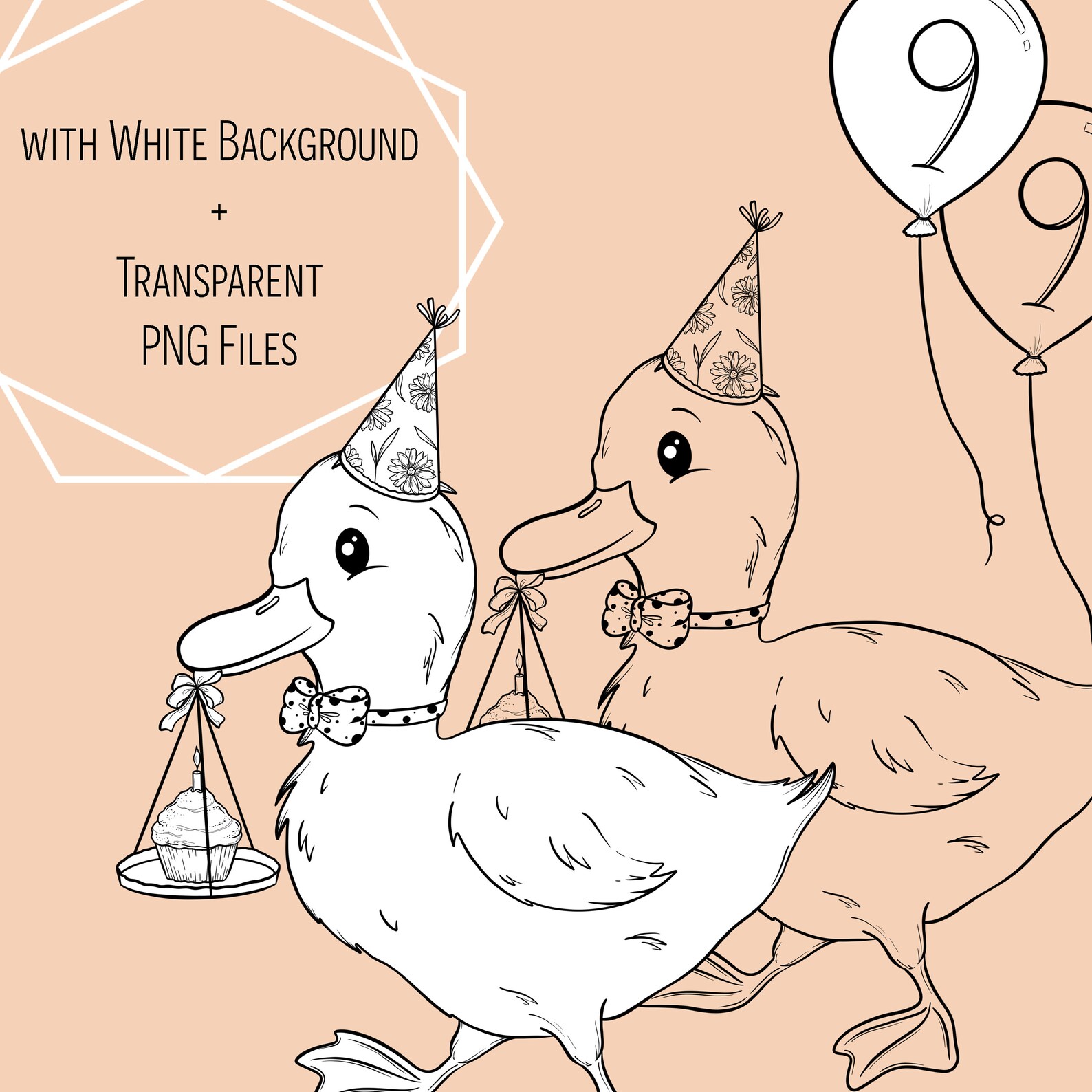 Birthday Duck-party Clipart Collection Cute Ducklings Party - Etsy