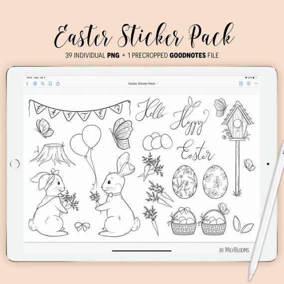 Digital Easter-sticker Pack Digital Planner Stickers Bullet | Etsy