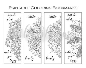Set of 4 Printable Mandala Coloring Bookmarks JPG PNG PDF | Etsy
