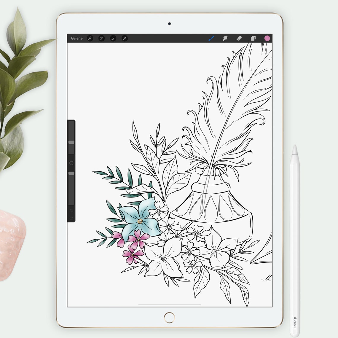 PRINTABLE and DIGITAL Coloring Page for Adults Floral - Etsy