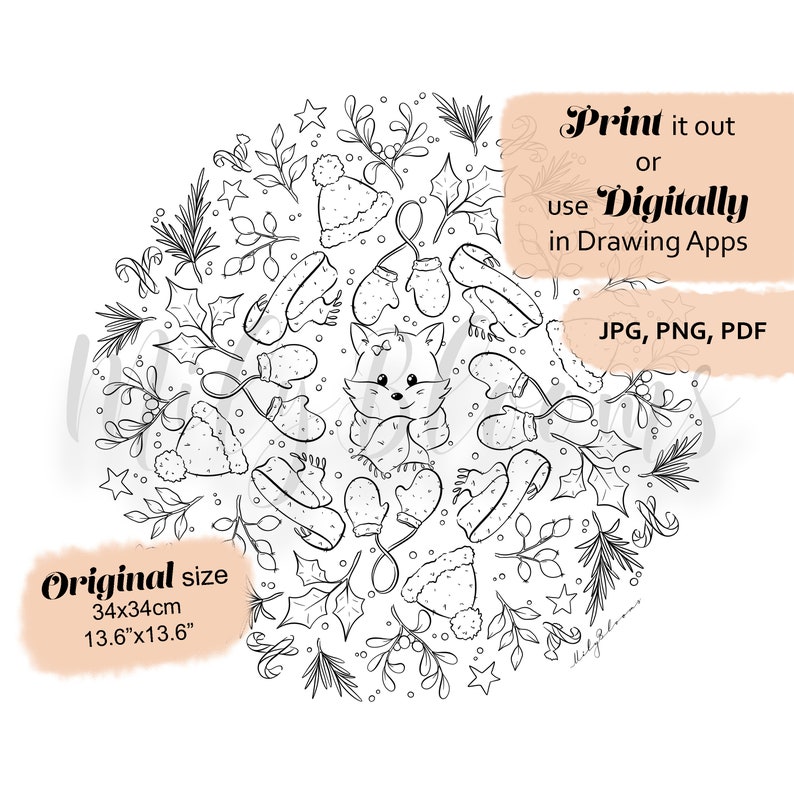 PRINTABLE and DIGITAL Mandala Coloring Page Adults or Kids - Etsy