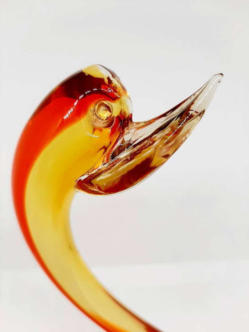 Vintage 1960's Large Murano Seguso Red Amber Art Glass - Etsy