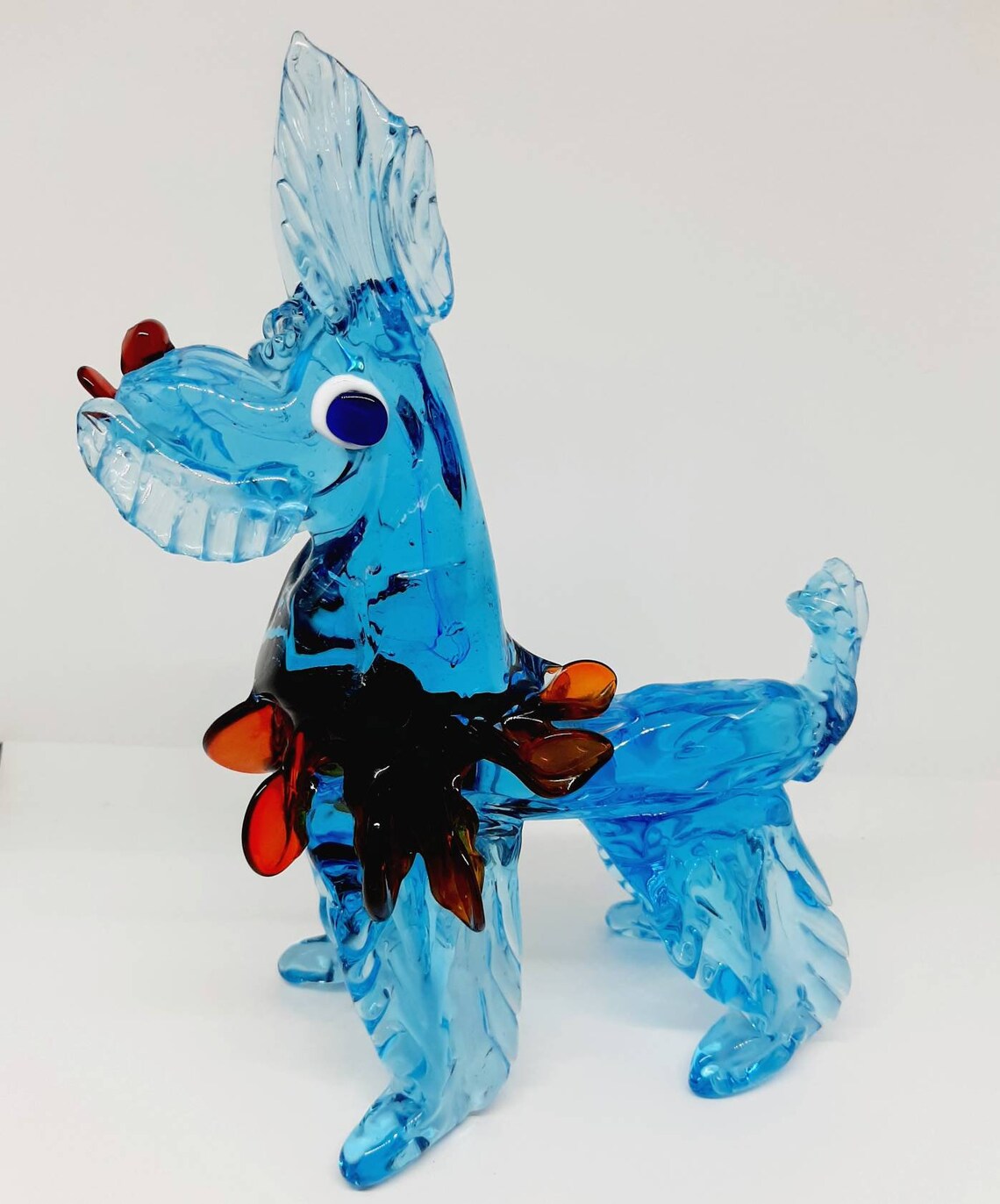 Super Cute Large Vintage Murano Clear Ice Blue Scottie Dog Figurine - Etsy