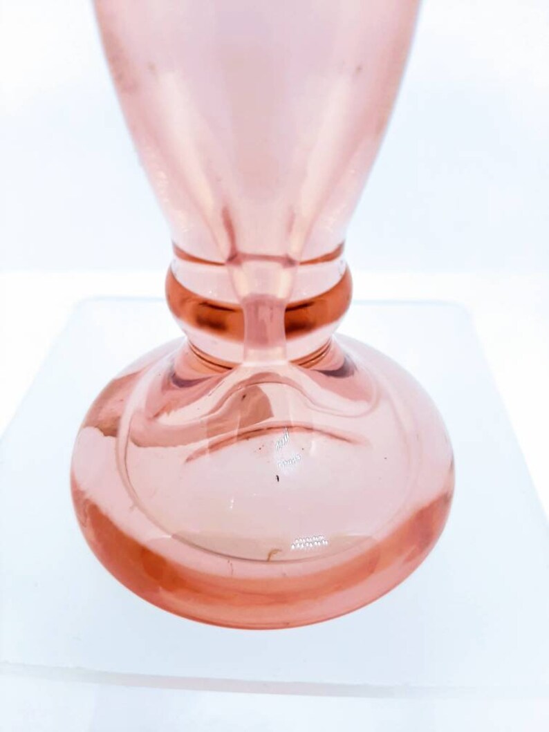 Vintage 1950's Czech Bohemian Boro Pink Cased Opaline Crystal Vase ...