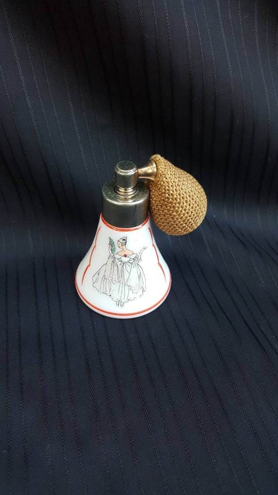 Perfume Scent Atomiser, pretty porcelain, dressing ta… - Gem