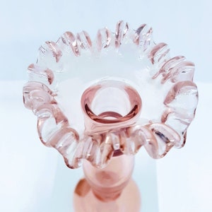 Vintage 1950's Czech Bohemian Boro Pink Cased Opaline Crystal Vase ...