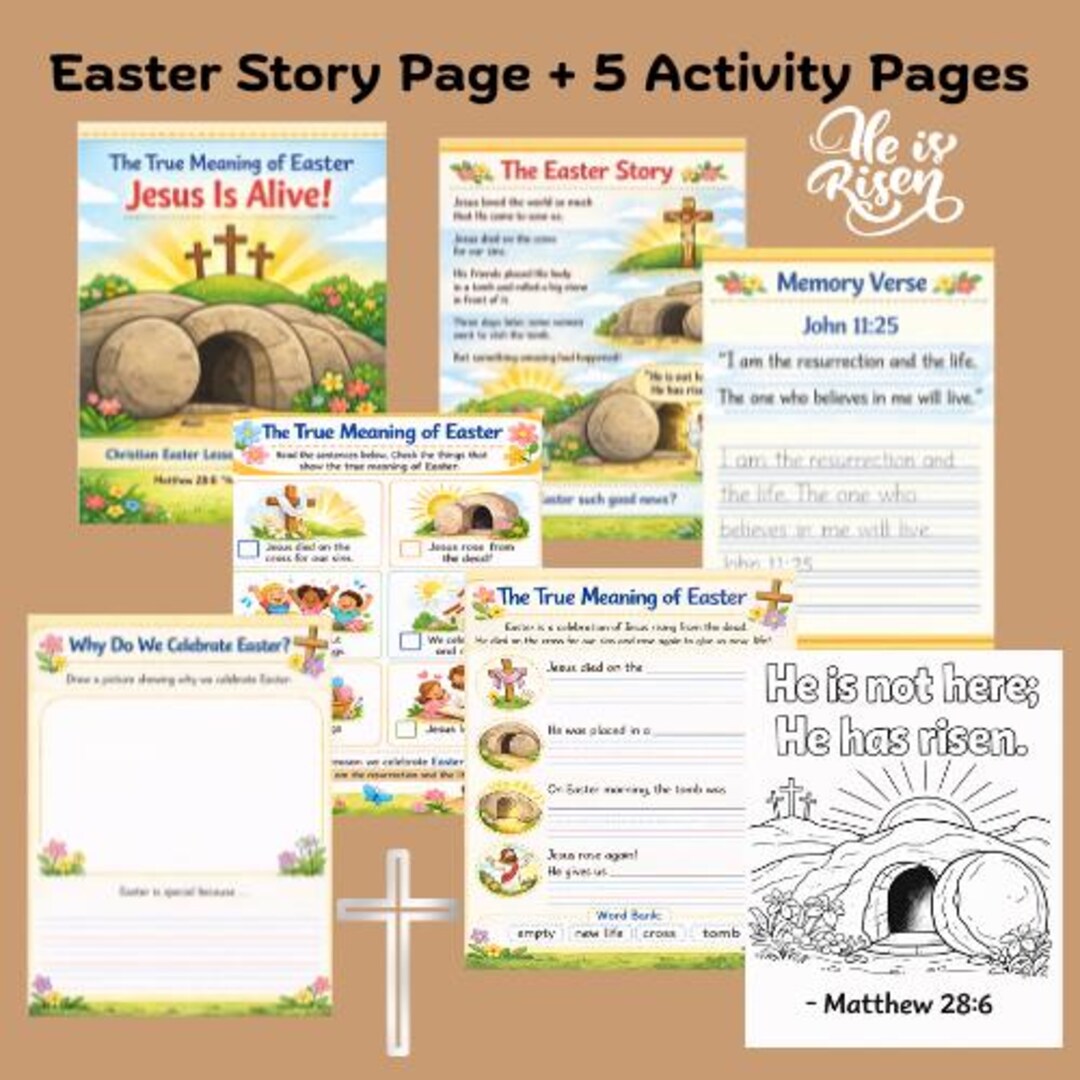 Christian Easter Bible Activities for Kids | Resurrection Worksheets ...