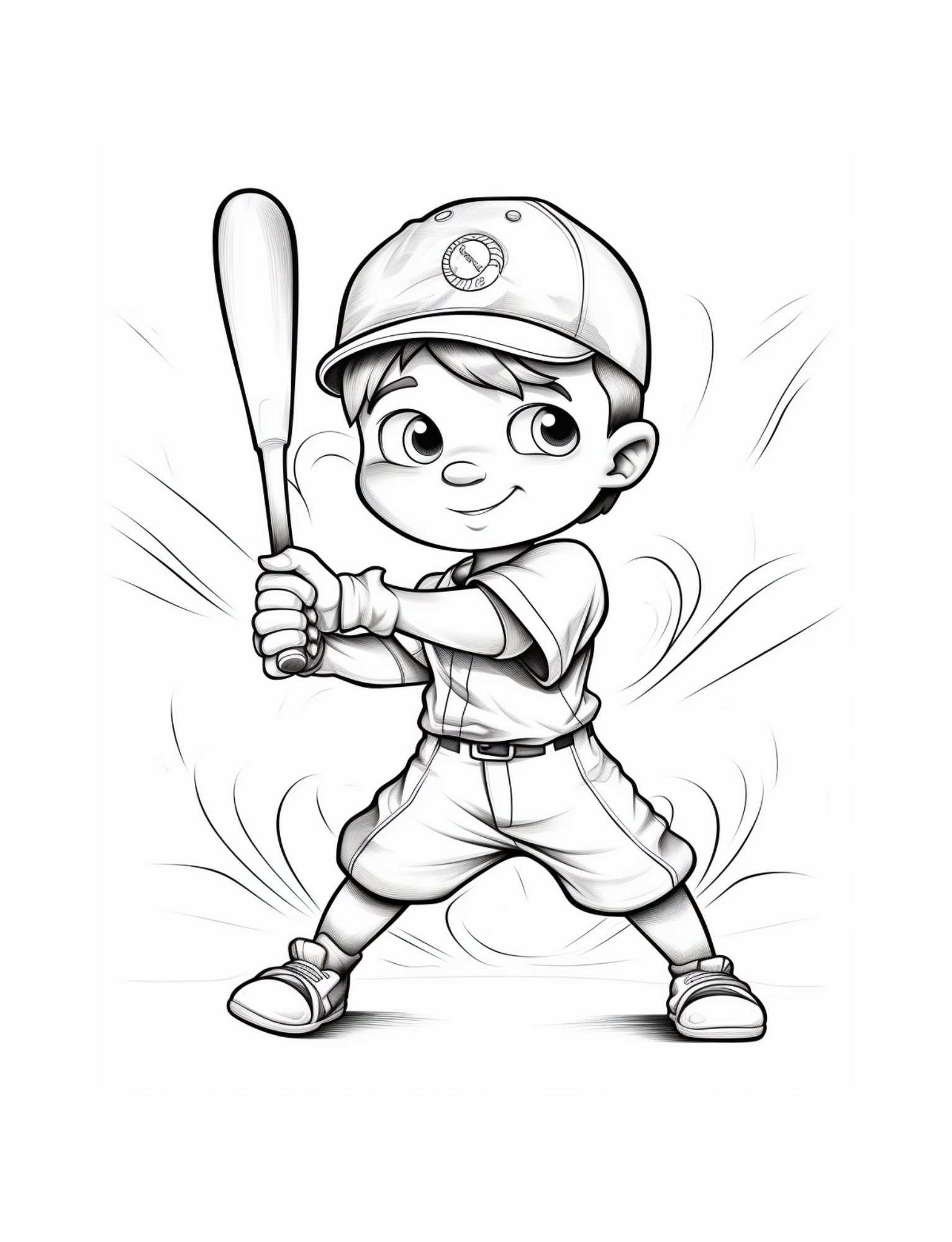 Baseball Coloring Pages for Kids, Printable Sports Activity Sheets, 36 ...
