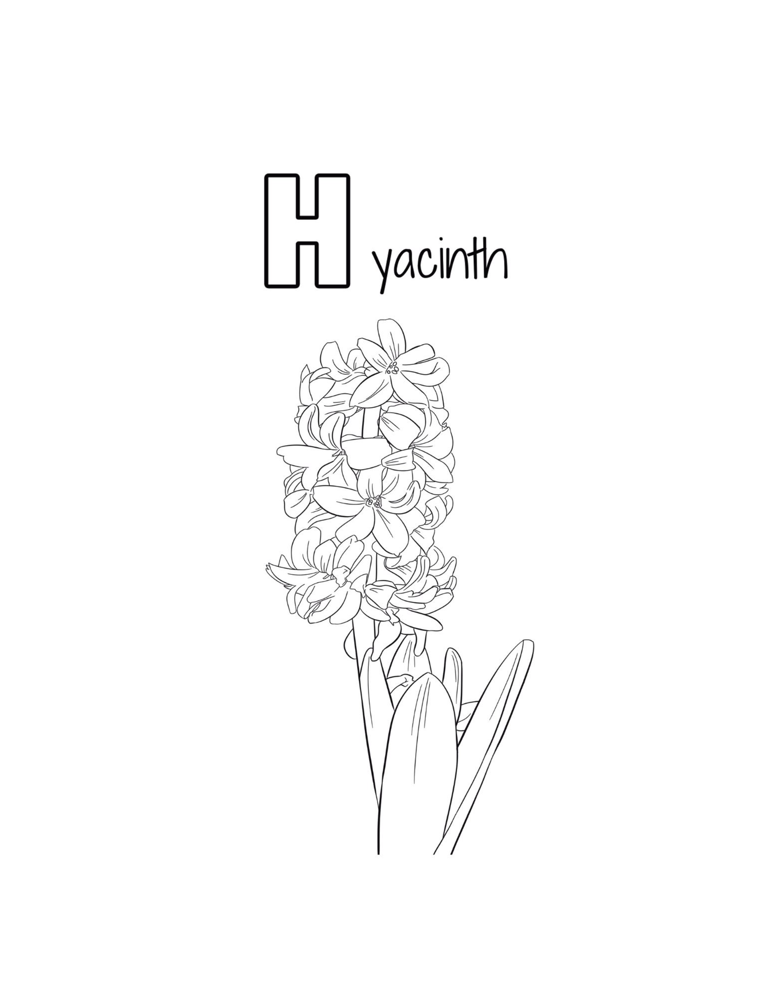 Alphabet Flower Coloring Pages for Kids, Educational Coloring Activity ...