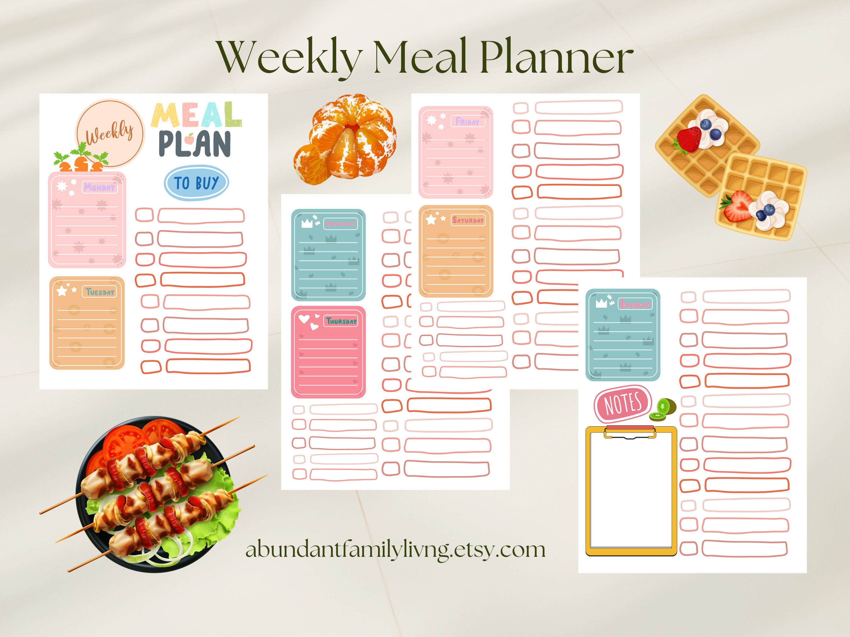 Weekly Meal Planner, Plan Your Meals for the Week, Record Meals, Check ...