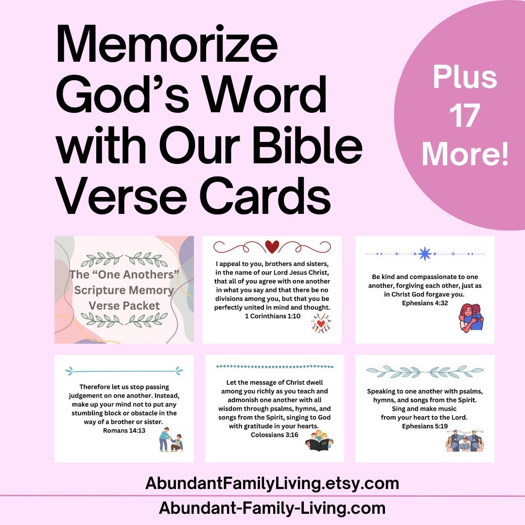 Bible Verse Memory Cards, Set of 22 Scripture Memory Cards About ...