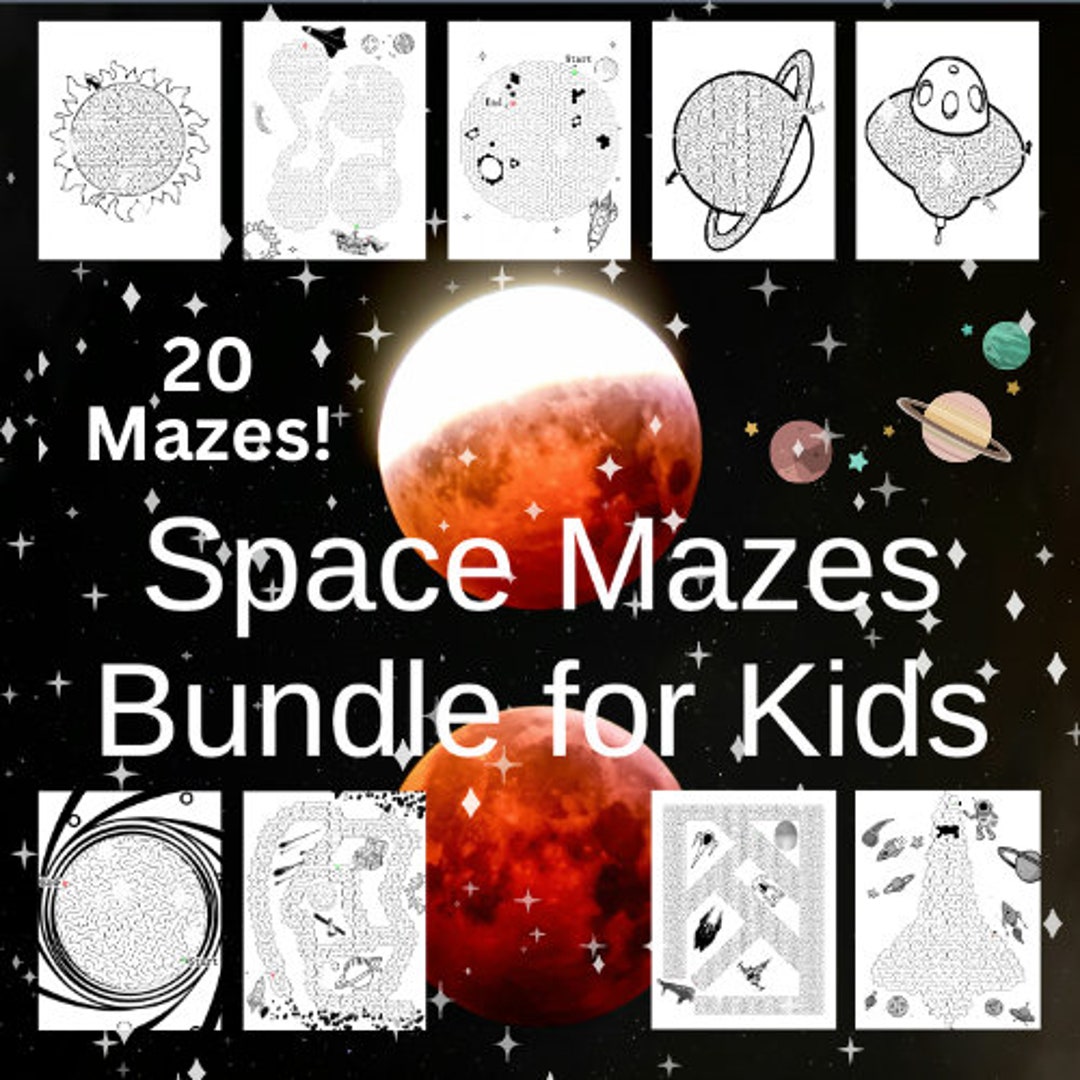 Space Mazes for Kids, 20 Fun & Educational Mazes, Printable Activity ...