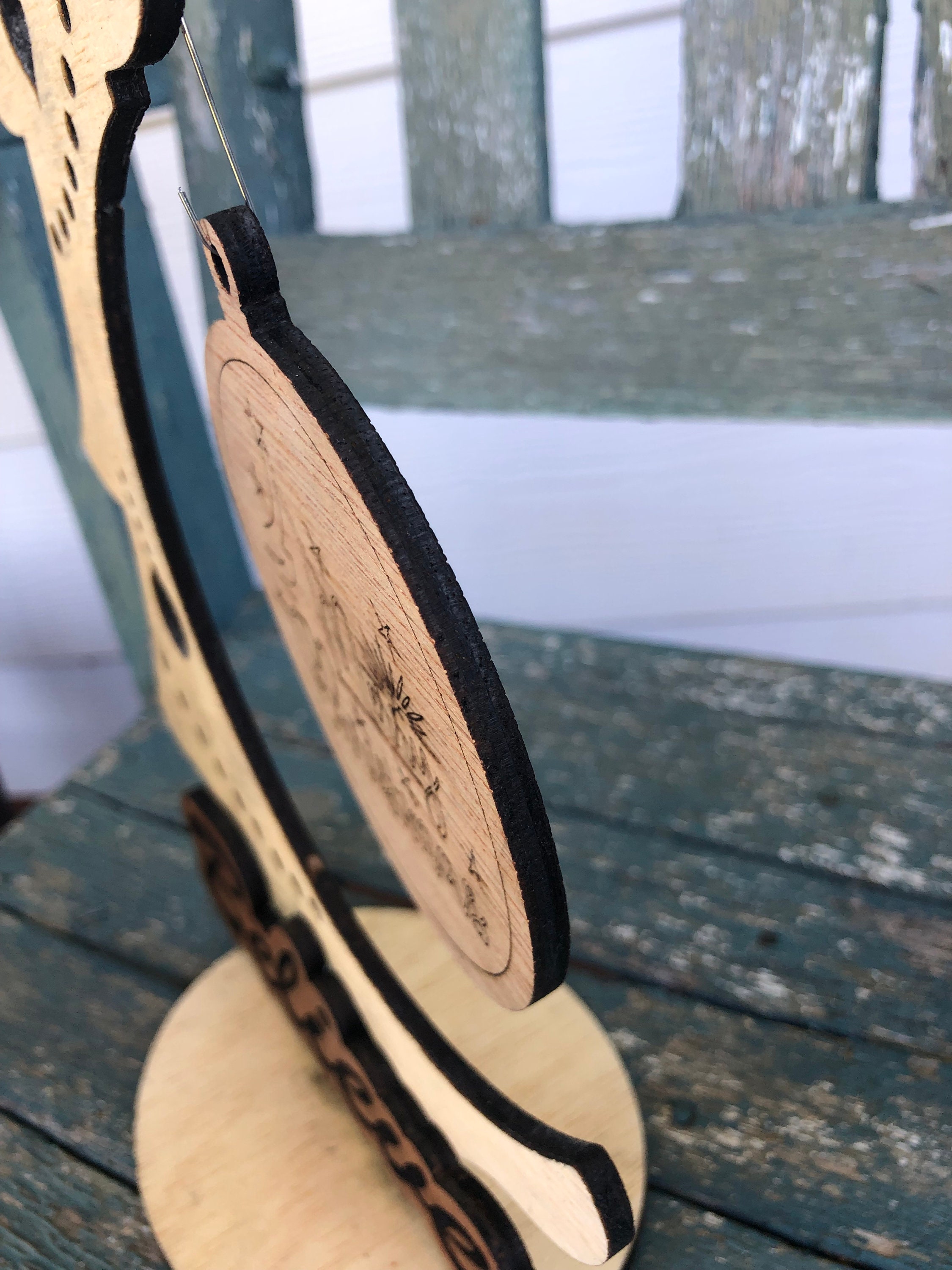 Christmas Ornament, Merry Christmas With Tree and Stars, Wooden ...