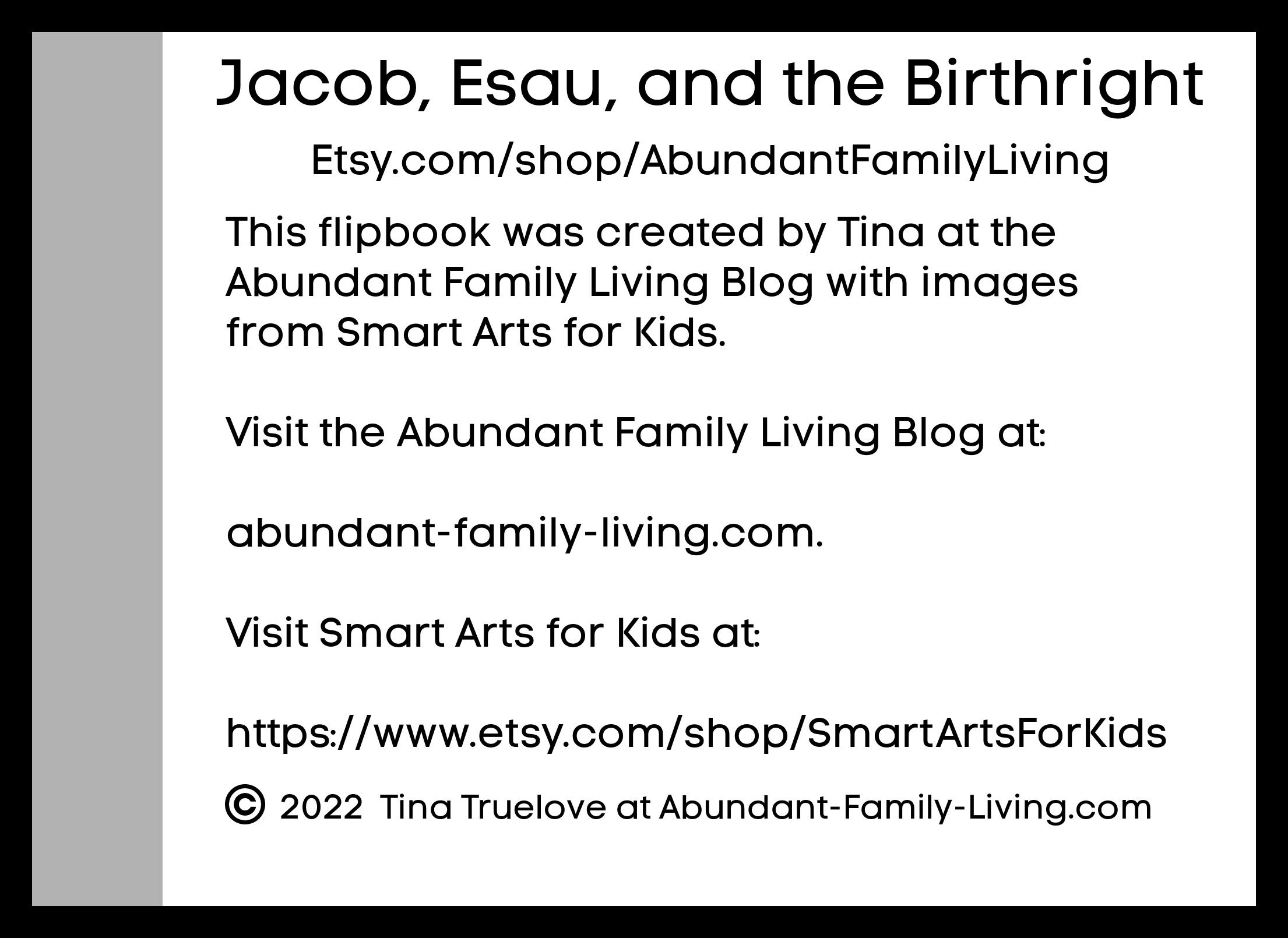 Jacob, Esau, and the Birthright Coloring Flip Book for Kids, Bible ...