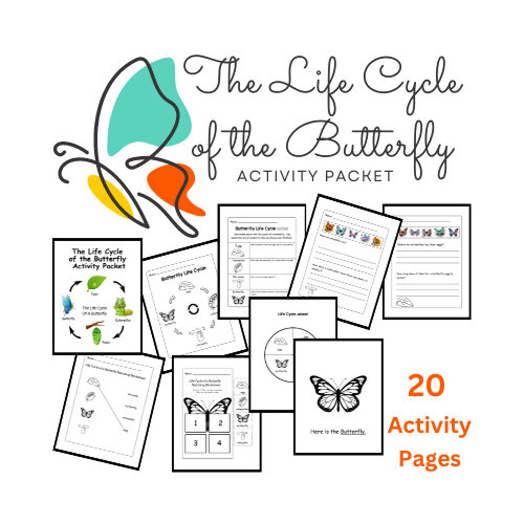 Butterfly Life Cycle Activity Packet, Cut & Paste, Writing (digital ...