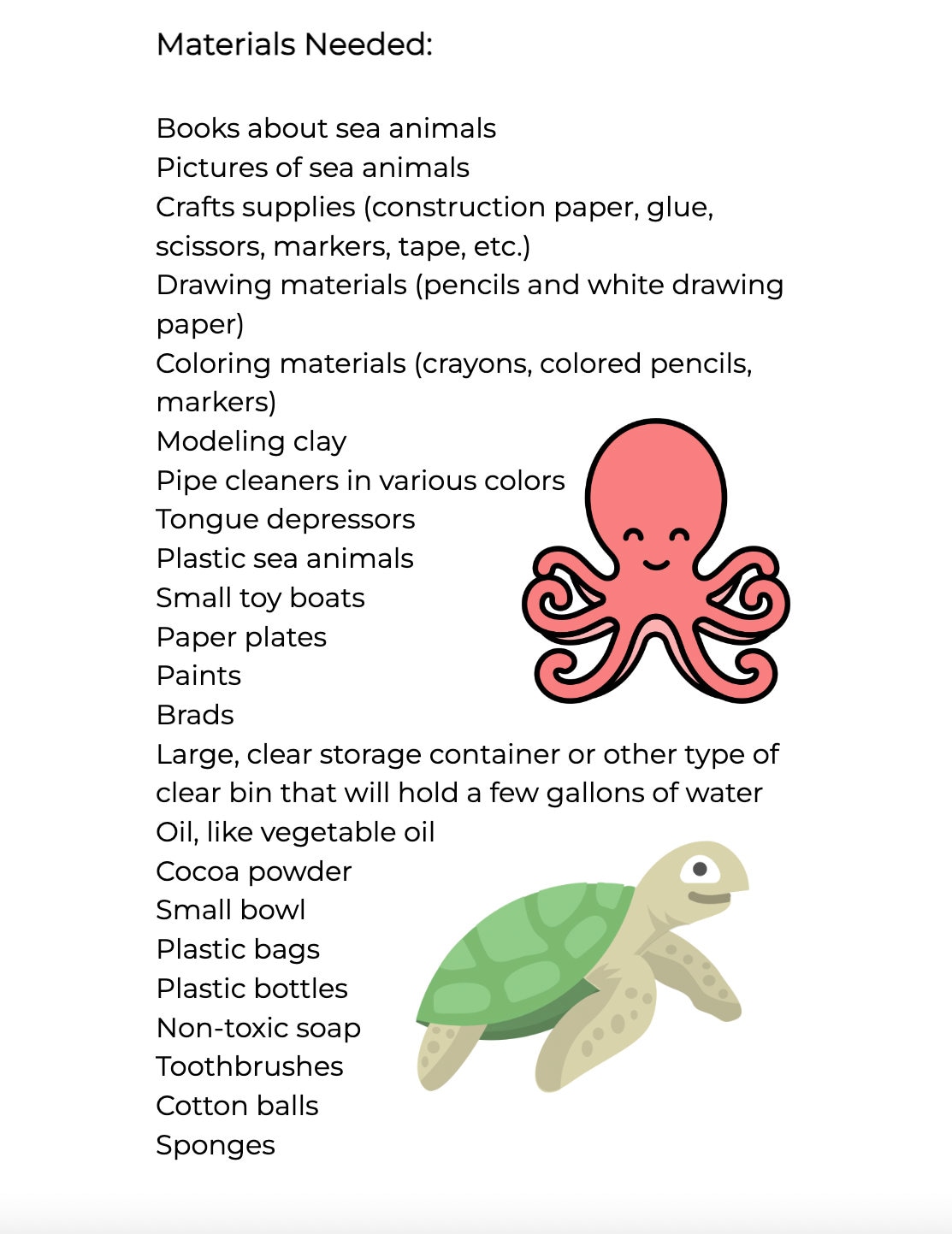 Sea Animals: A Week-long Lesson Plan for Teachers and Homeschool ...