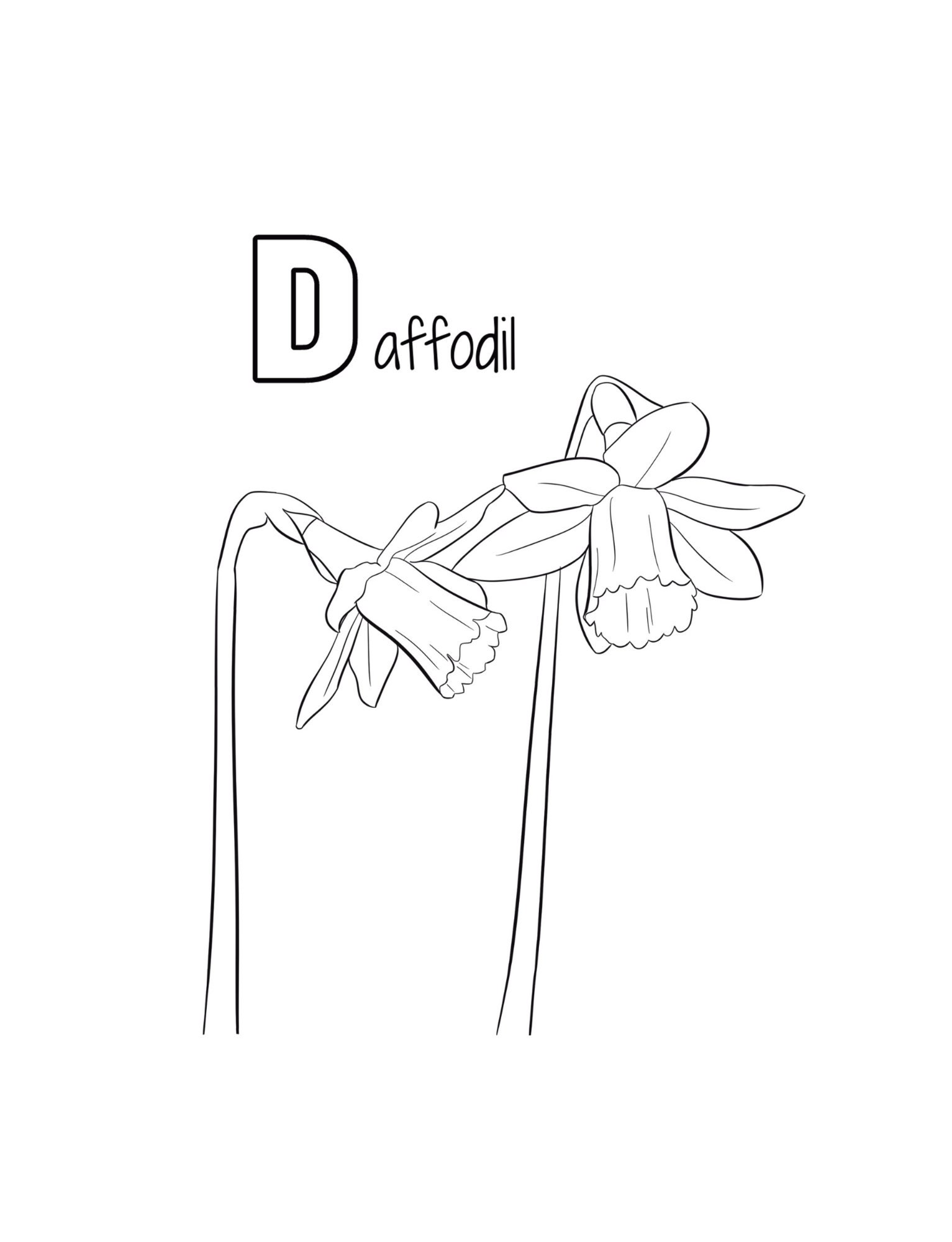 Alphabet Flower Coloring Pages for Kids, Educational Coloring Activity ...