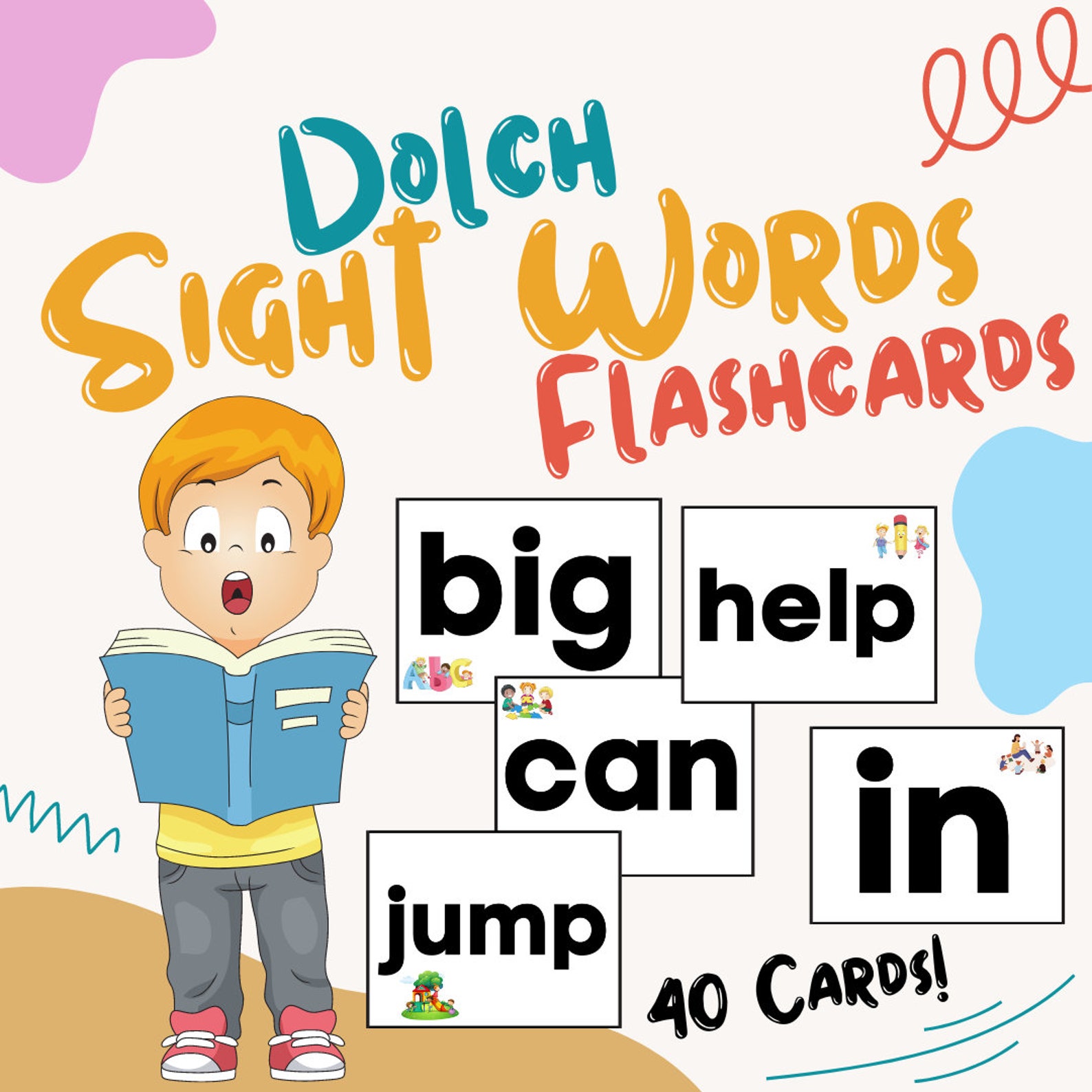 Dolch Pre K Sight Words Flashcards, Pre-kindergarten Flashcards, Early ...