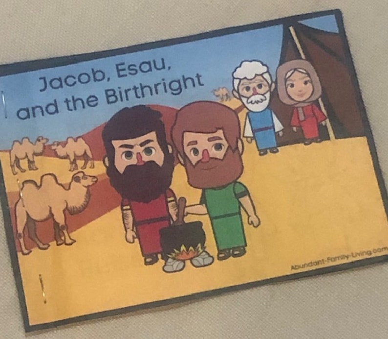 Jacob, Esau, and the Birthright Coloring Flip Book for Kids, Bible ...