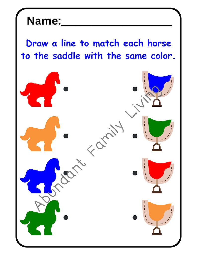Color Matching Worksheets, Early Childhood Education, Homeschool ...