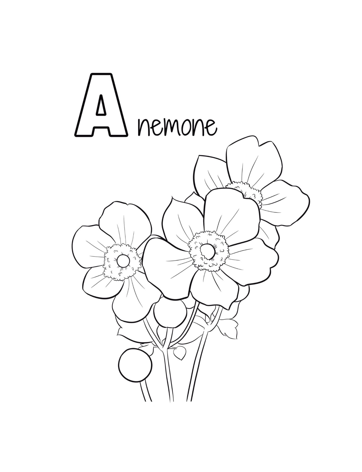 Alphabet Flower Coloring Pages for Kids, Educational Coloring Activity ...