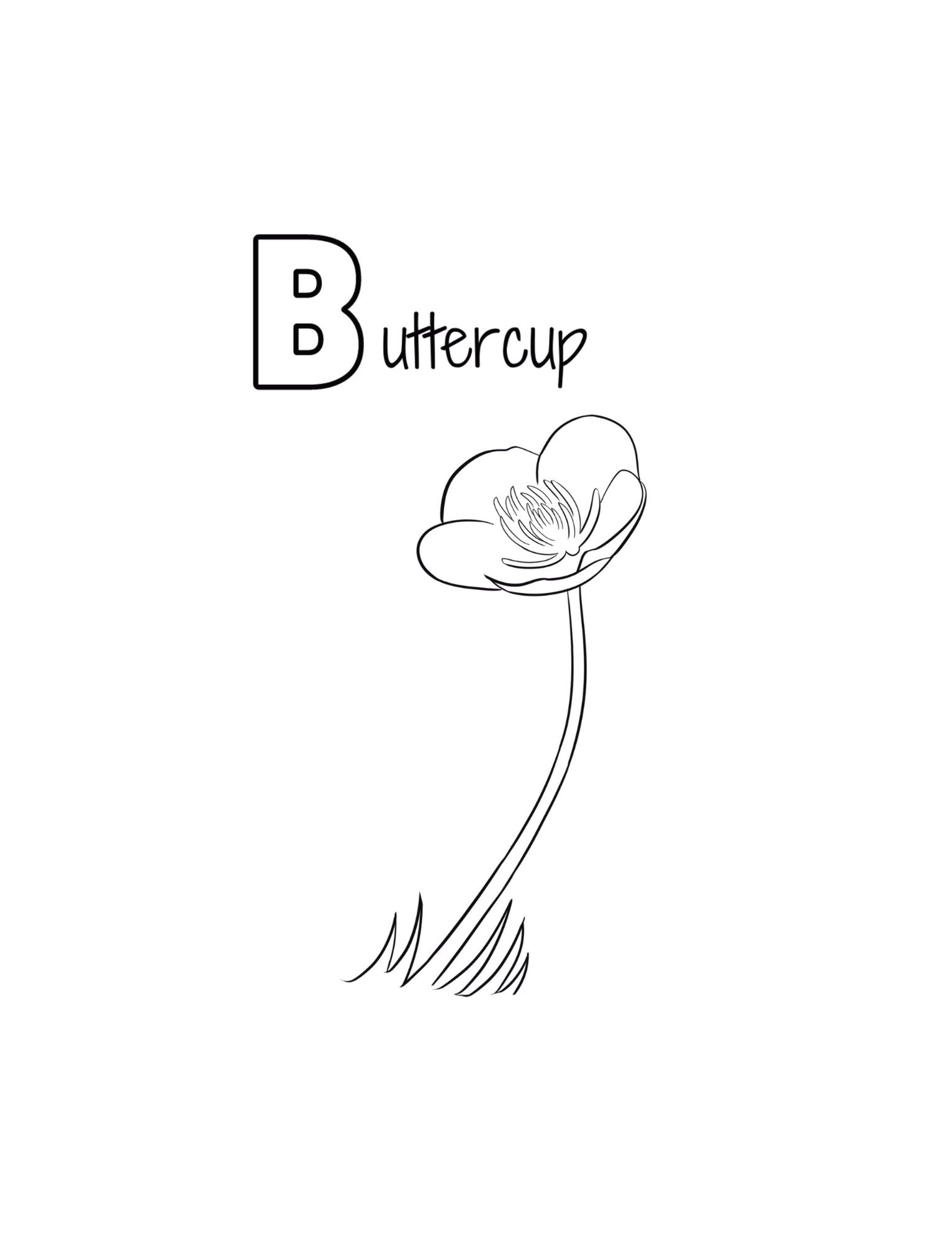 Alphabet Flower Coloring Pages for Kids, Educational Coloring Activity ...