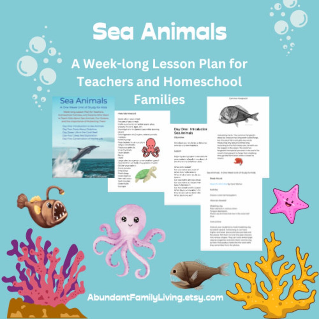Sea Animals: A Week-long Lesson Plan for Teachers and Homeschool ...