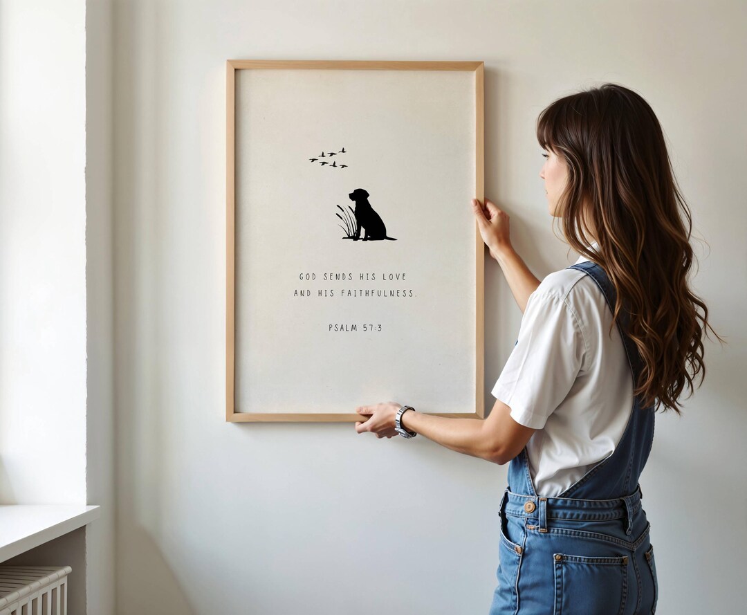 PRINTED Black Lab Print, Dog Bible Verse Wall Art, Labrador Hunting ...