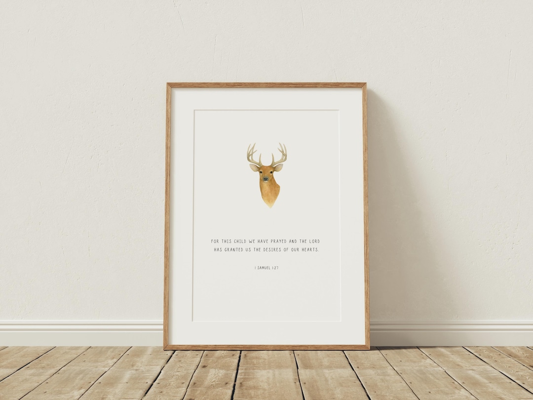 DIGITAL DOWNLOAD Deer Bible Verse Nursery Art, Buck Little Boy Bedroom ...