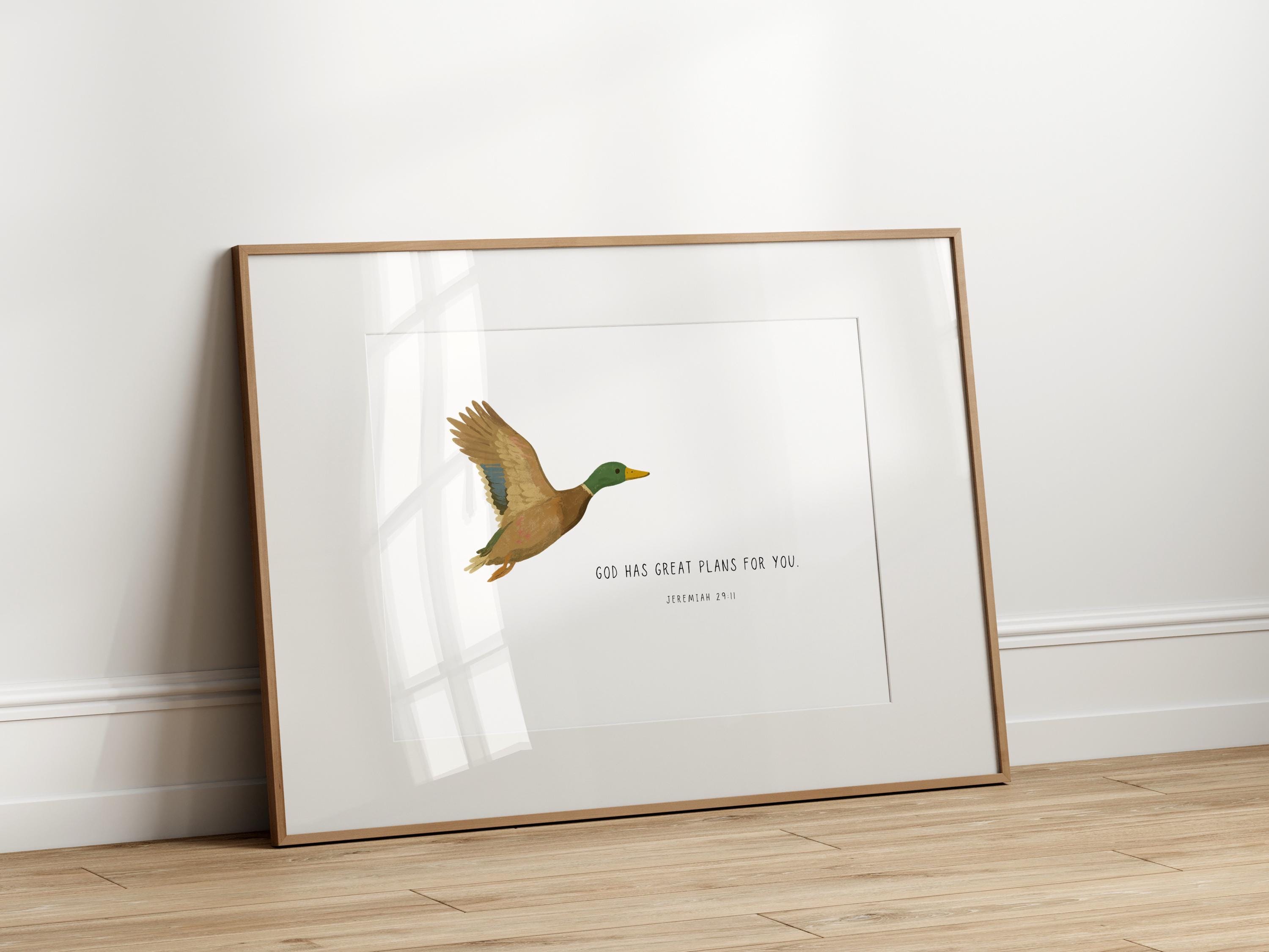 DIGITAL DOWNLOAD Mallard Duck Bible Verse Print, Woodland Nursery ...