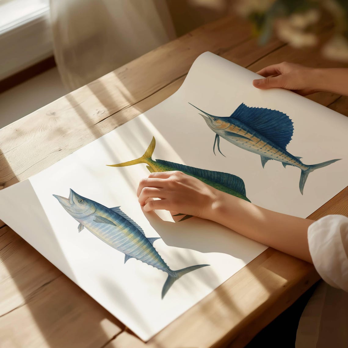 PRINTED Sailfish Mahi Wahoo Marlin Tuna Print, Offshore Saltwater Fish ...