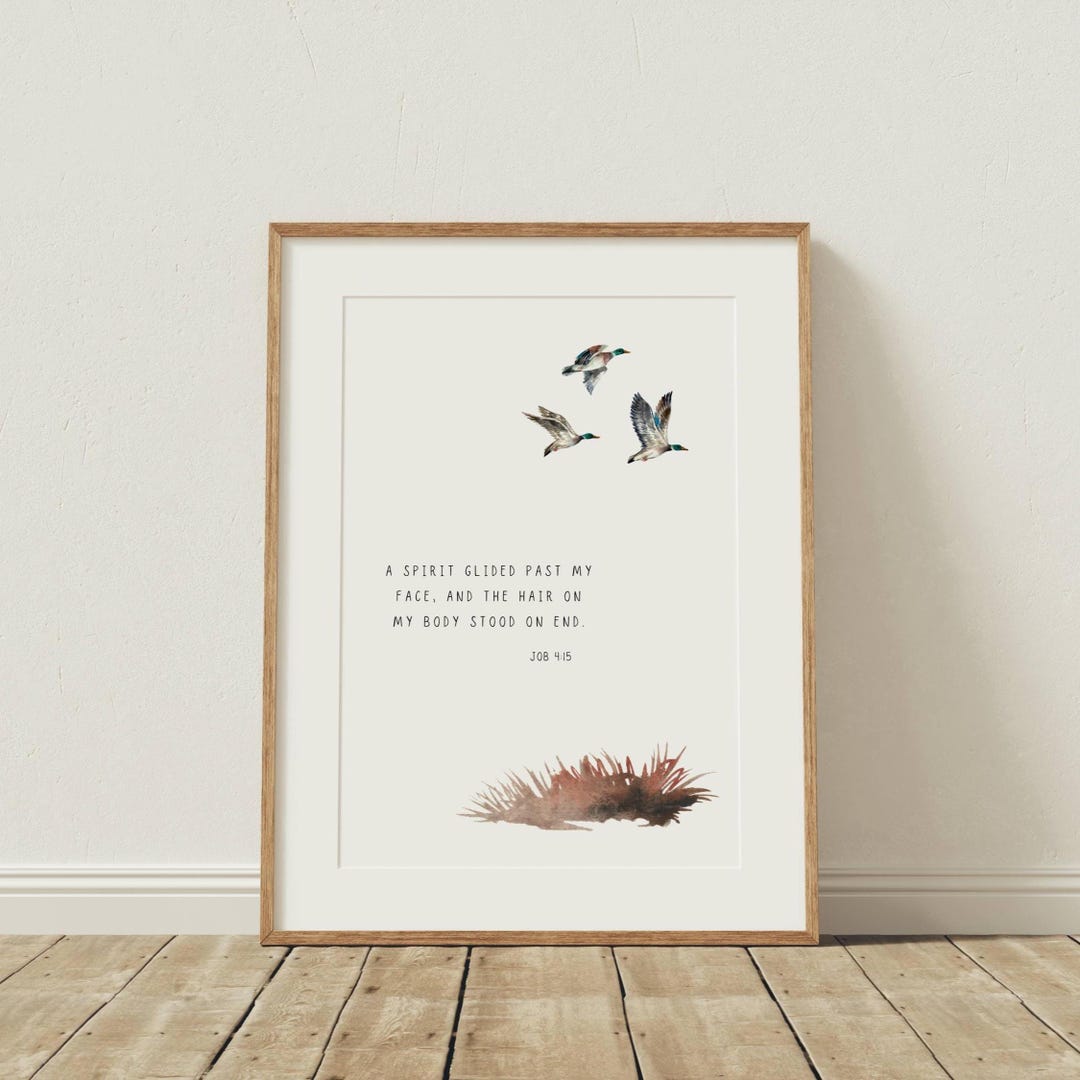 PRINTED Mallard Duck Bible Verse Print, Woodland Nursery Art, Little ...