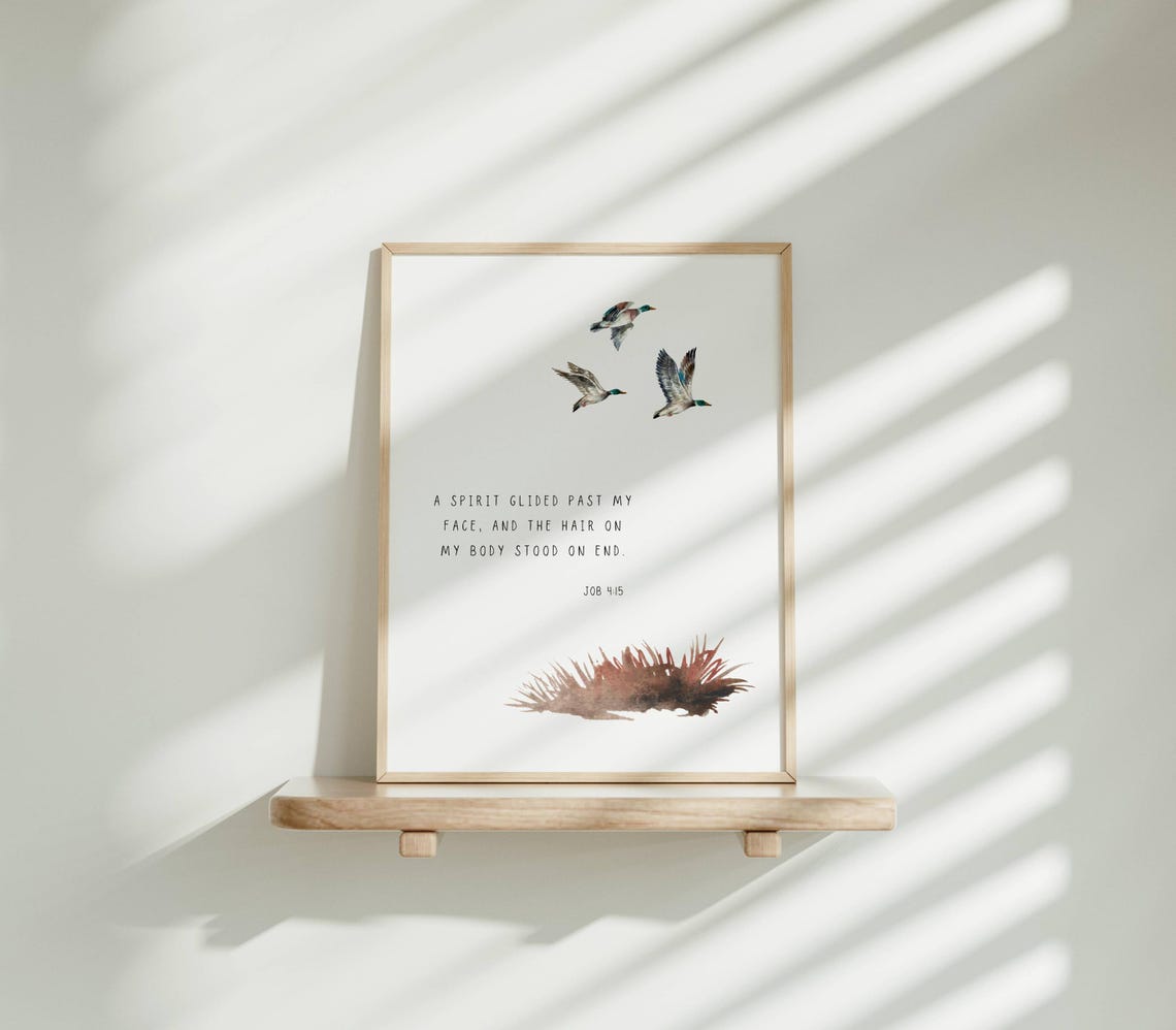 PRINTED Mallard Duck Bible Verse Print, Woodland Nursery Art, Little ...