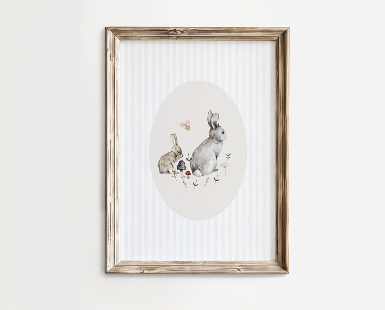 Bunny Nursery Wall Art Little Girls Bedroom Decor Baby Shower Gift ...