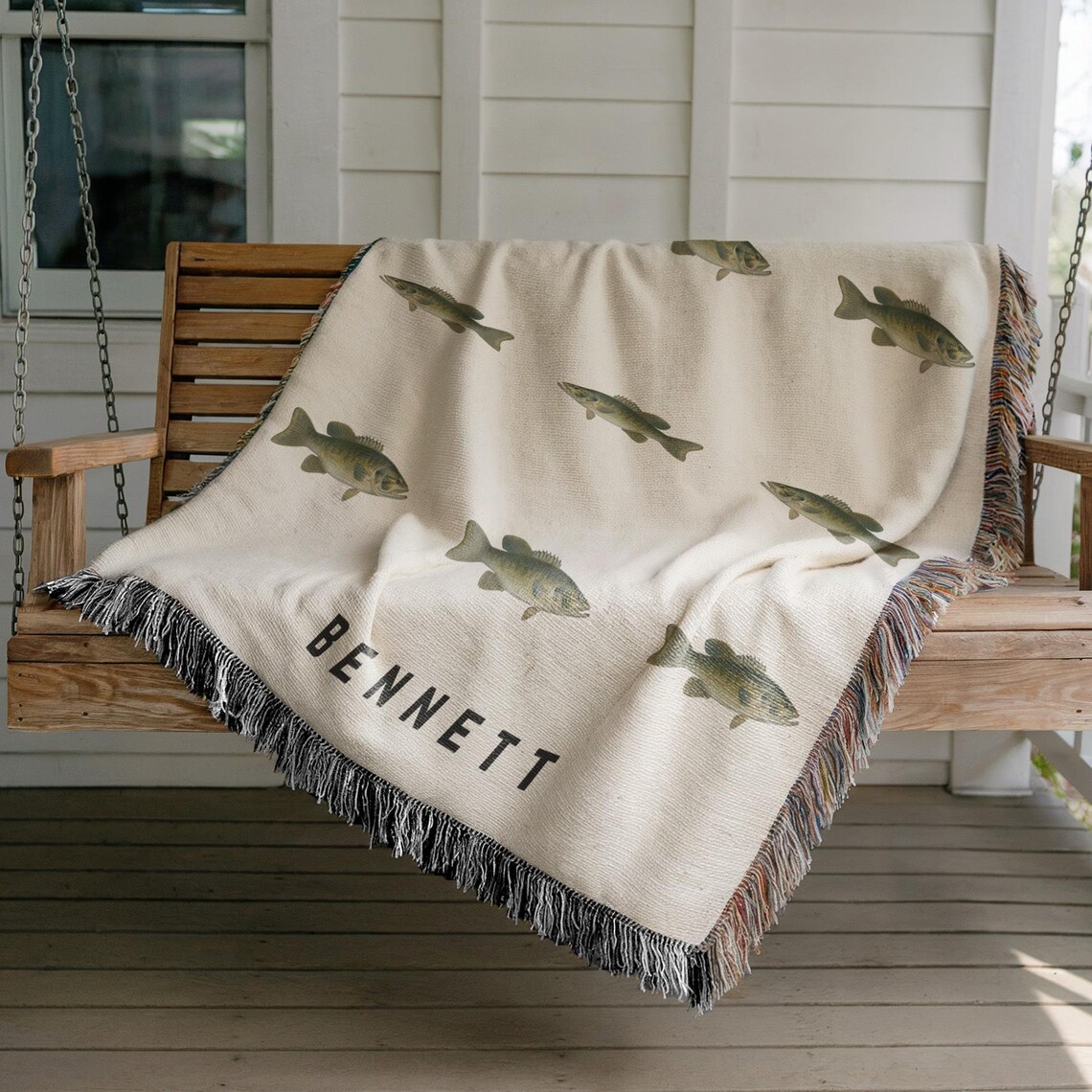 Personalized Bass Fish Woven Baby Blanket: Keepsake Nursery Decor - Etsy