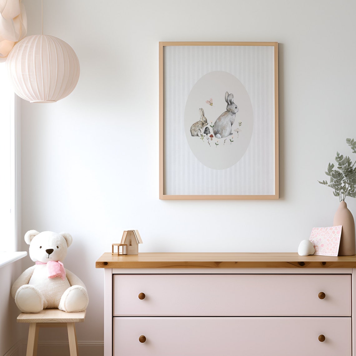 Bunny Nursery Wall Art Little Girls Bedroom Decor Baby Shower Gift ...