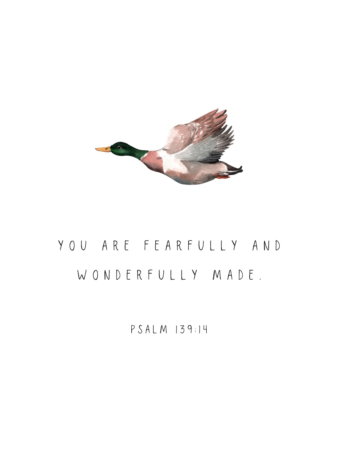 Duck Wall Art, Bible Verse Print, Hunting Nursery, Minimalist Print ...